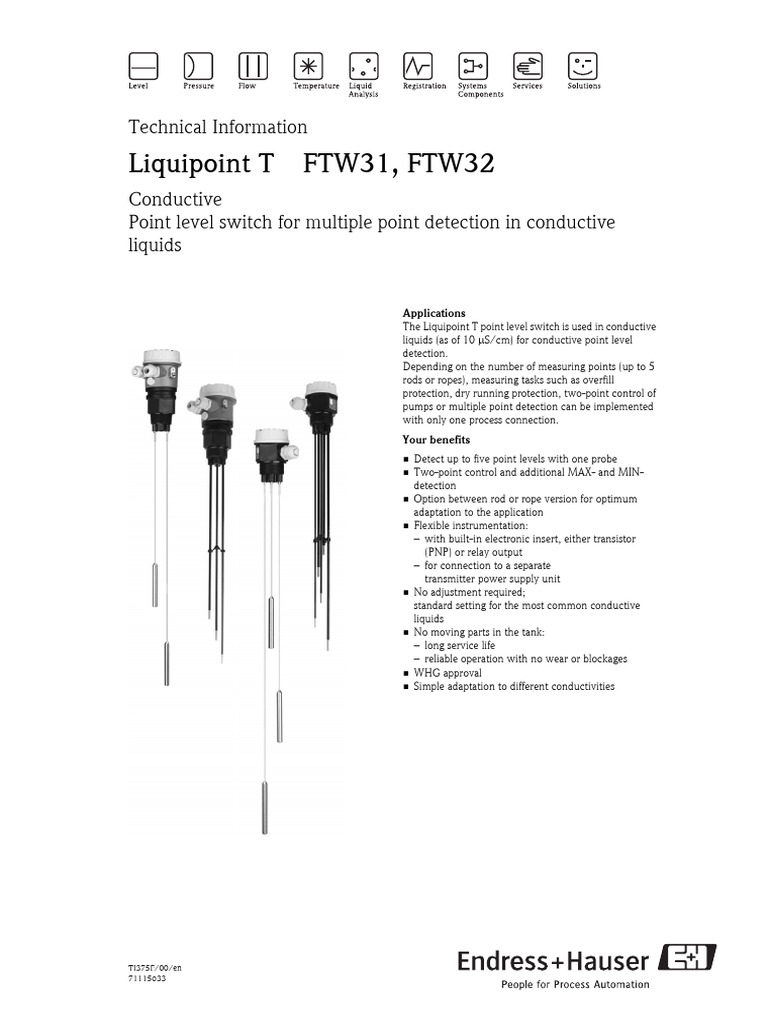 Conductive Level Switch | PDF | Direct Current | Switch