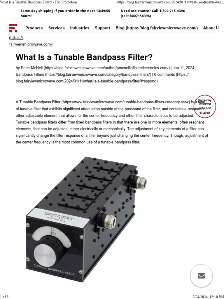 What Is A Tunable Bandpass Filter - FM Promotion | PDF | Filter (Signal ...
