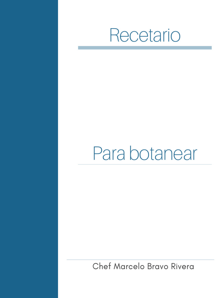 Recetas de Botanas y Entradas Del Chef | PDF | Pizza | ensalada