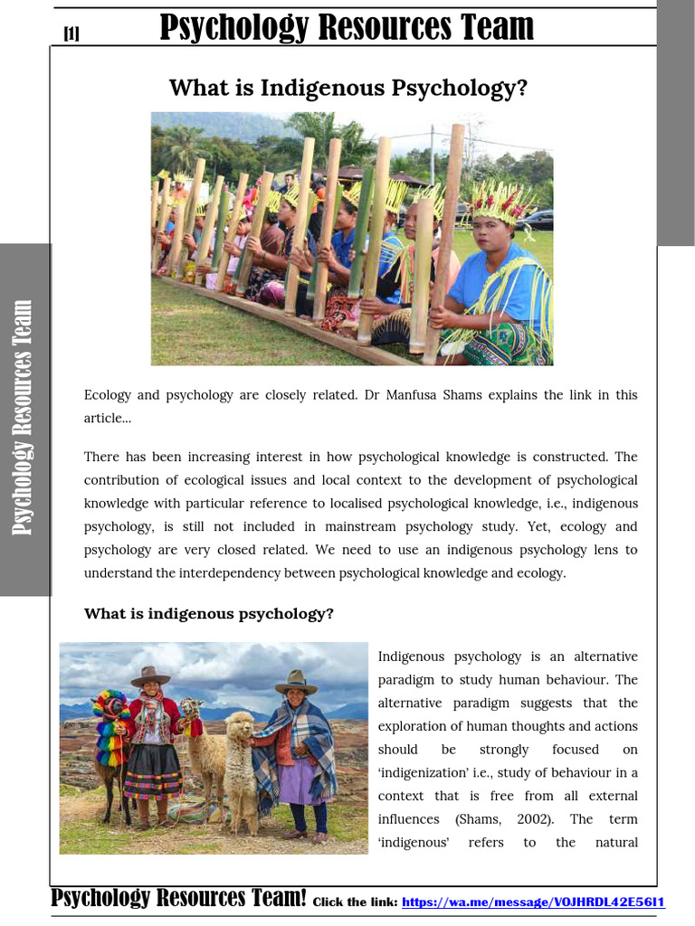 What Is Indigenous Psychology | PDF | Knowledge | Psychology