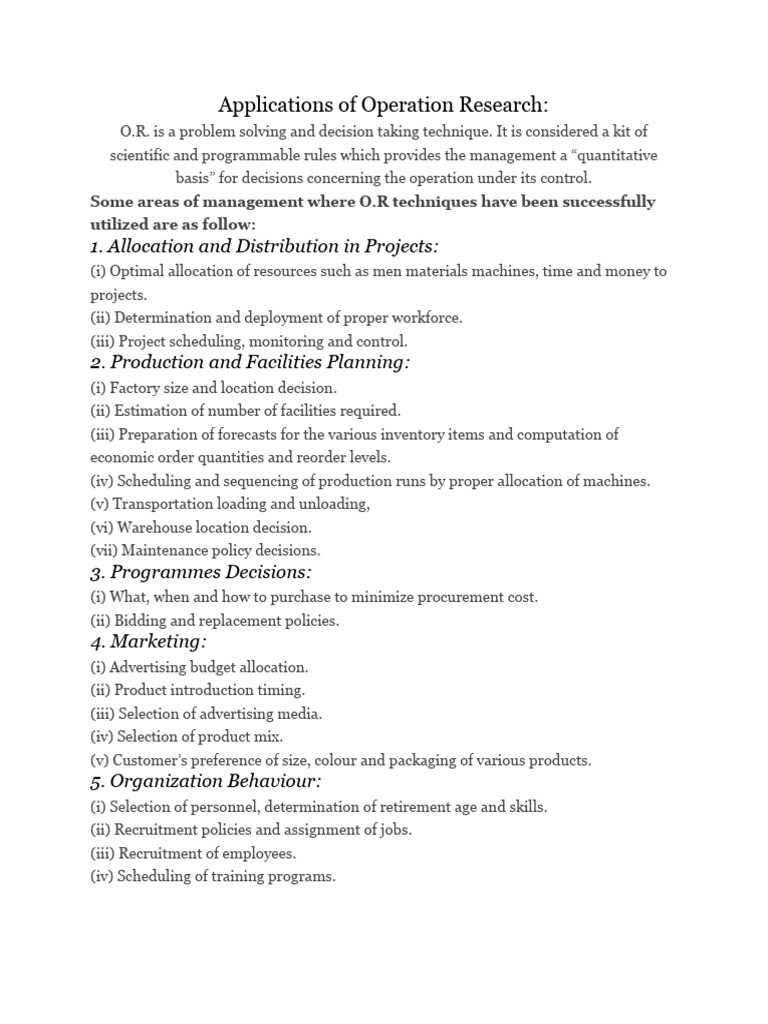 Operation Research | PDF | Operations Research | Experiment