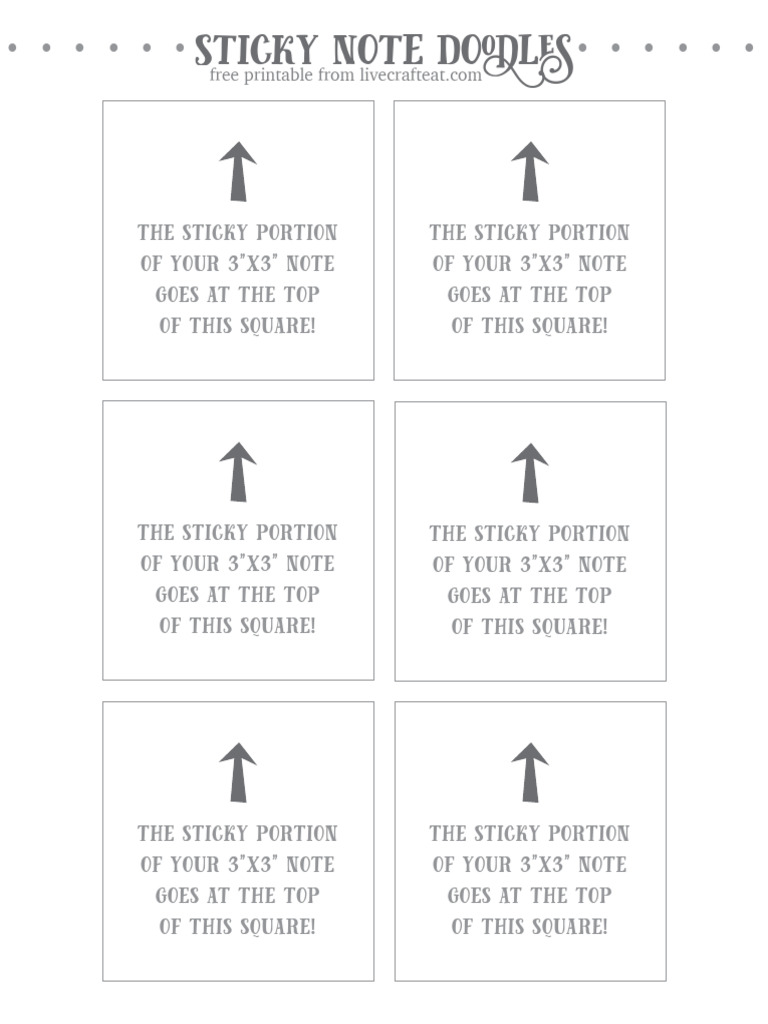 Sticky Notes Doodle Printables 4 Pages | PDF