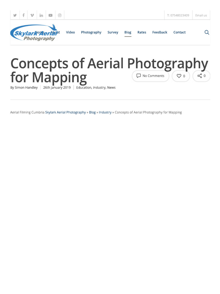 Concepts of Aerial Photography For Mapping | PDF