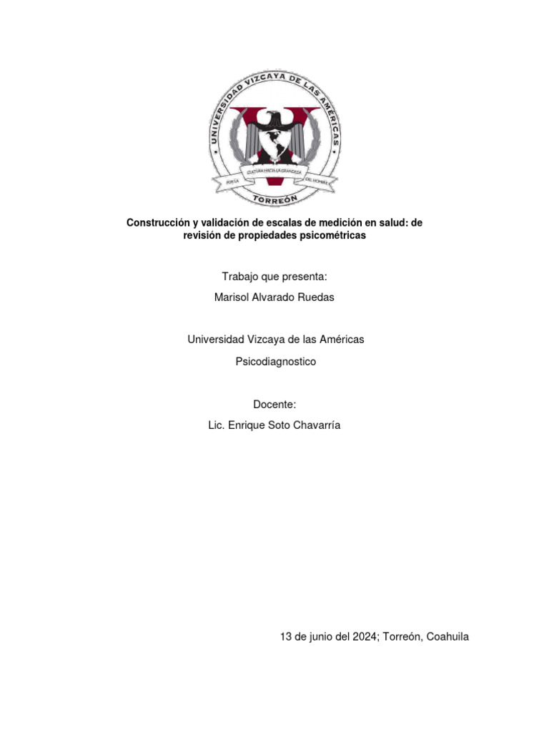 Validación de Escalas en Salud | PDF | Validez (Estadísticas) | Science