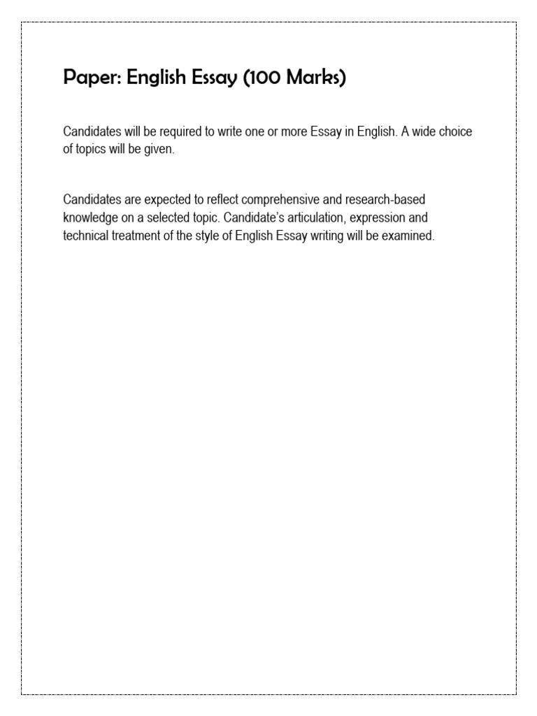 English Essay CSS Syllabus | PDF