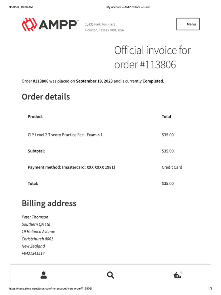 Invoice Practice Exam AMPP 1 | PDF