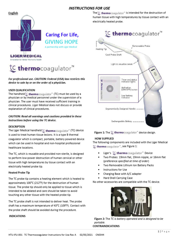 Liger Thermocoagulator User Manual | PDF | Electromagnetic ...