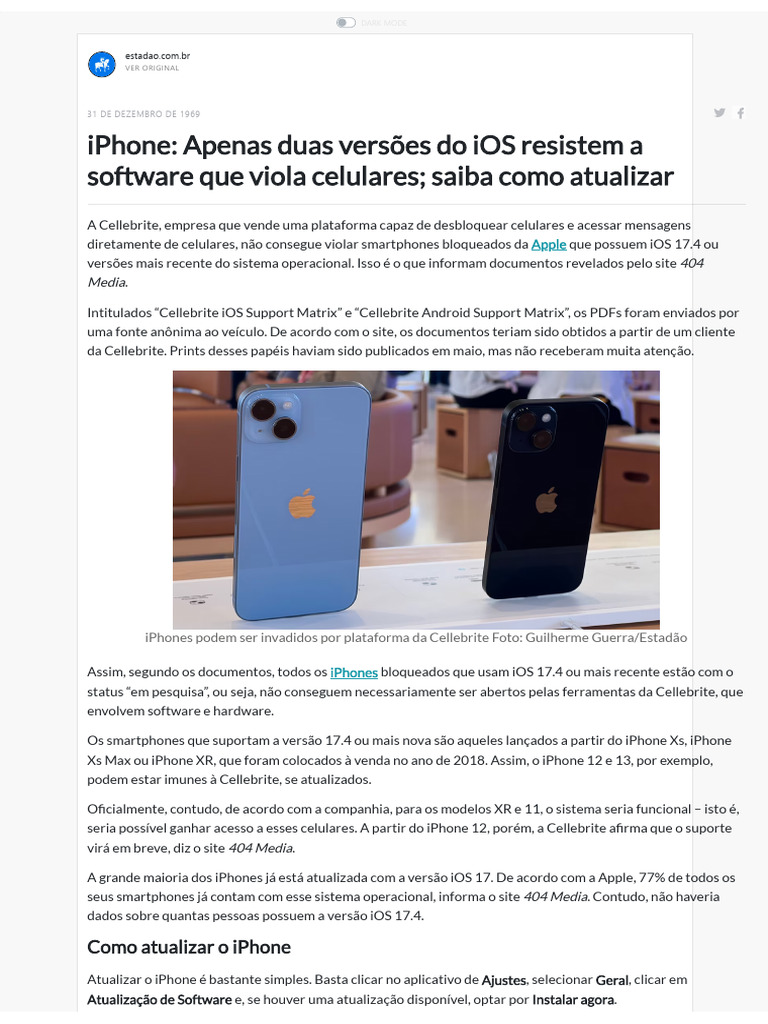 IPhone_ Apenas Duas Versões Do IOS Resistem a Software Que Viola ...