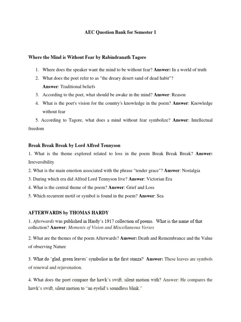 AEC Question Bank Sem 1 | PDF | March On Washington For Jobs And Freedom