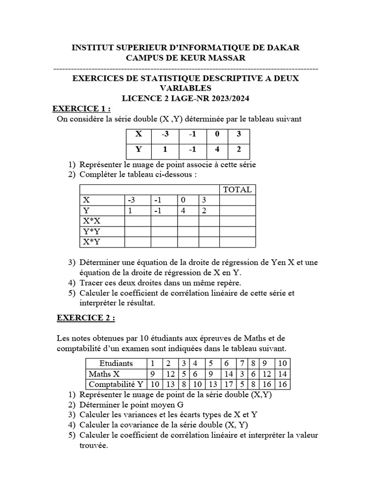 Iage 2 | PDF | Ajustement affine | Variance (mathématiques)