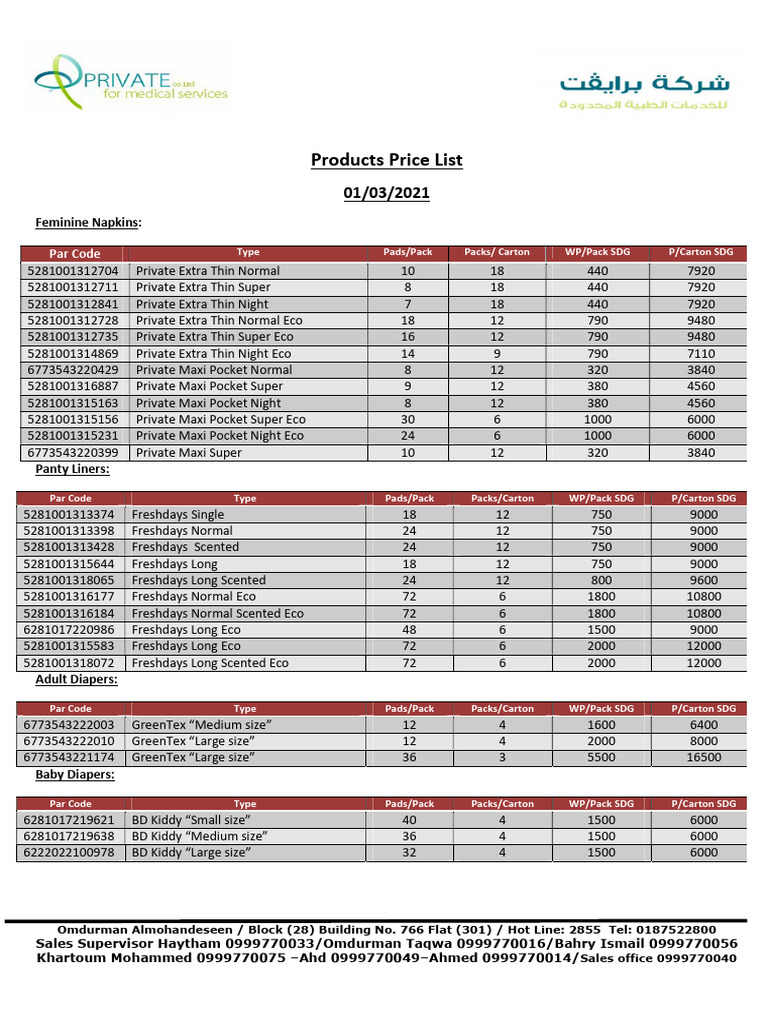 Private Price List March 2021-1 | PDF