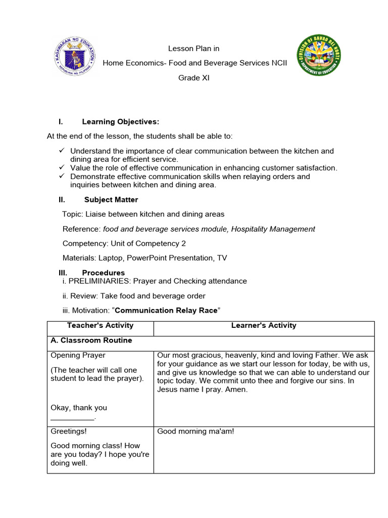 Liaise Between Kitchen and Dining Areas | PDF | Waiting Staff | Kitchen