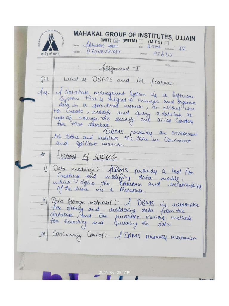 DBMS Assignmnt 1 | PDF