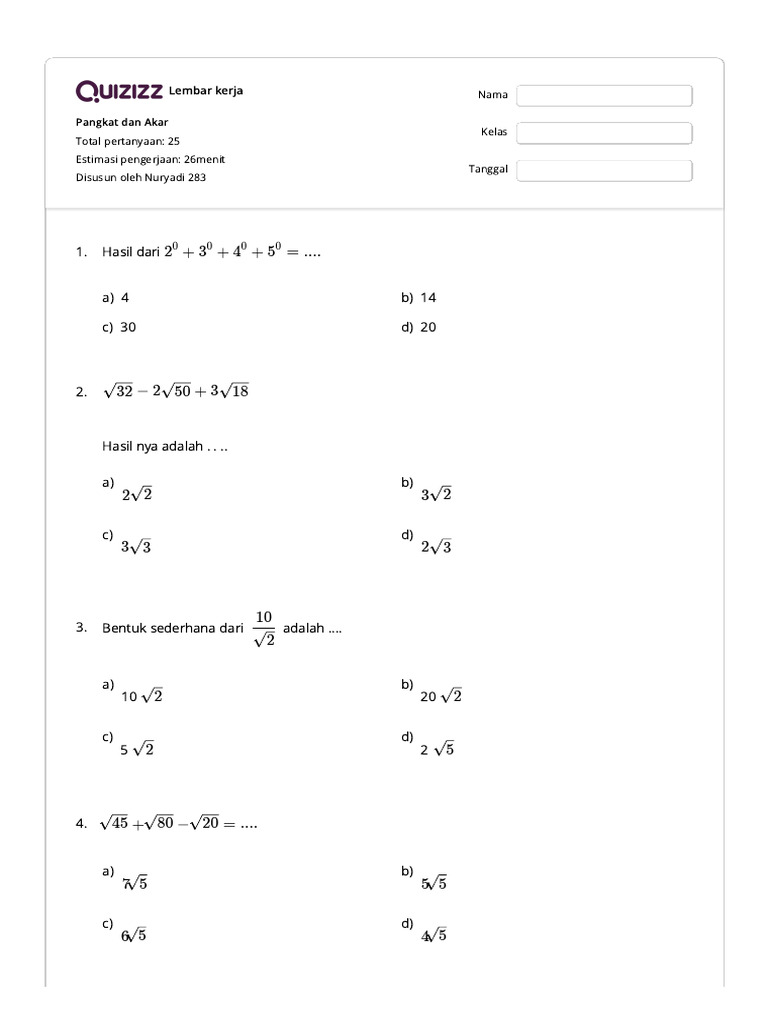 Pangkat Dan Akar Pdf