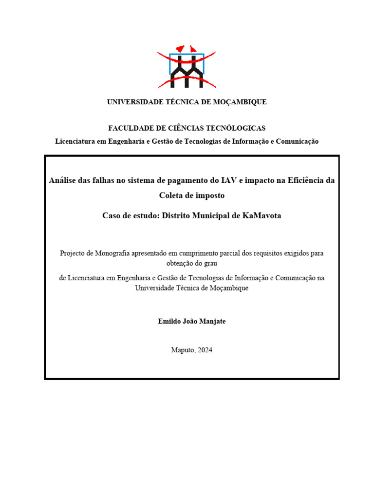 Proposta de Projeto Final Emildo Manjate_Sistema_Imposto | PDF | Impostos | Evasão fiscal