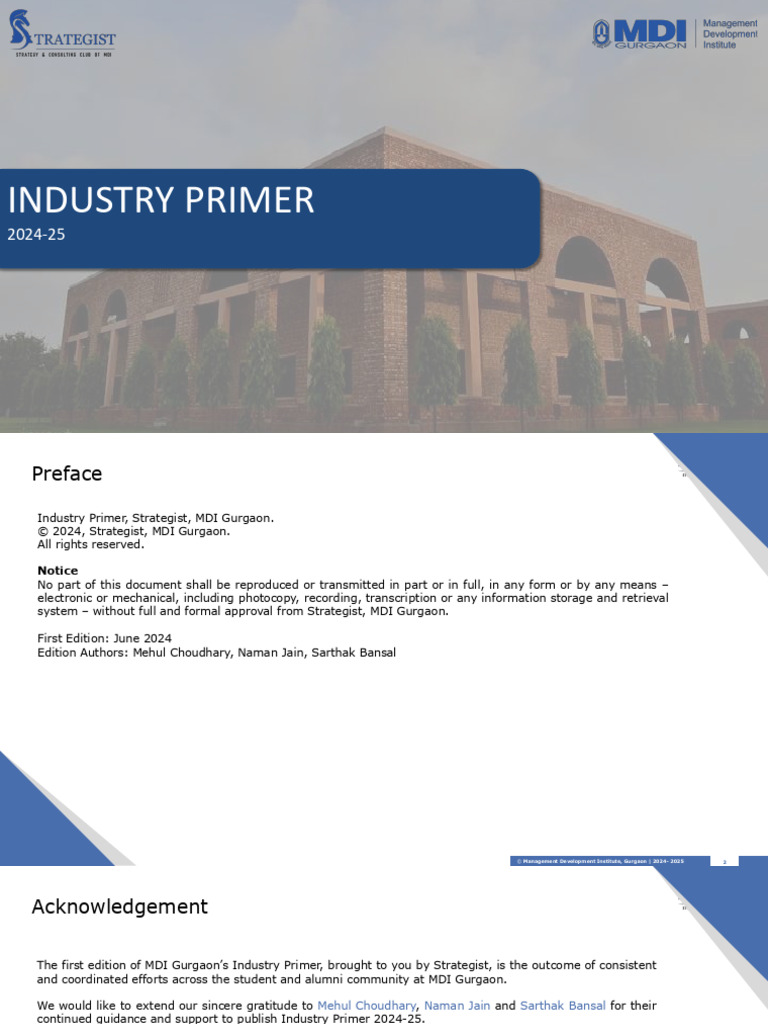 MDI Consulting - Industry Primer | PDF | E Commerce | Banks