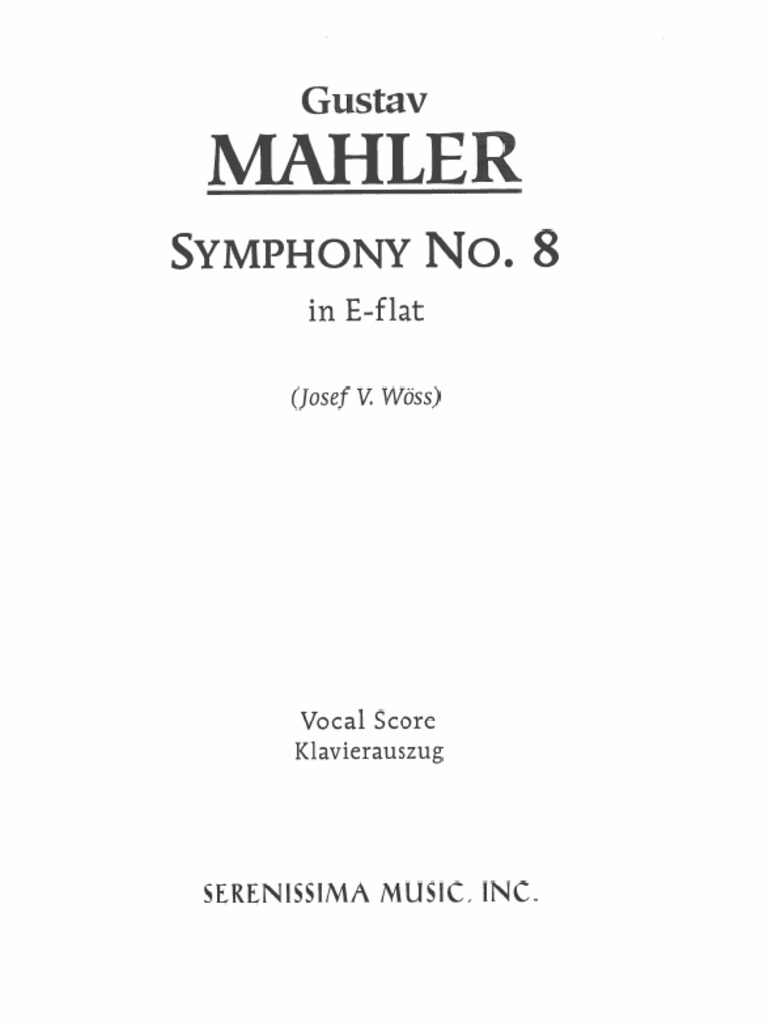 Mahler - Symphony No. 8 Part 1 | PDF Mahler - Symphony No. 8 Part 1 | PDF