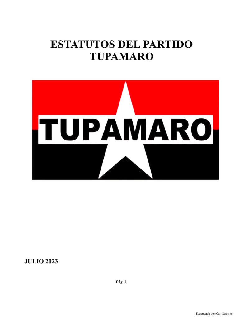 Estatutos Tupamaro - Julio 2023 | PDF