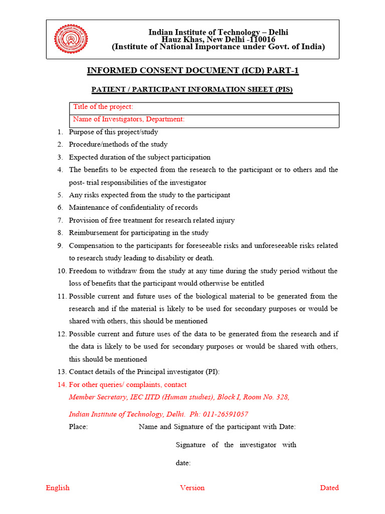 03 Model Consent Forms | PDF | Informed Consent | Health Care