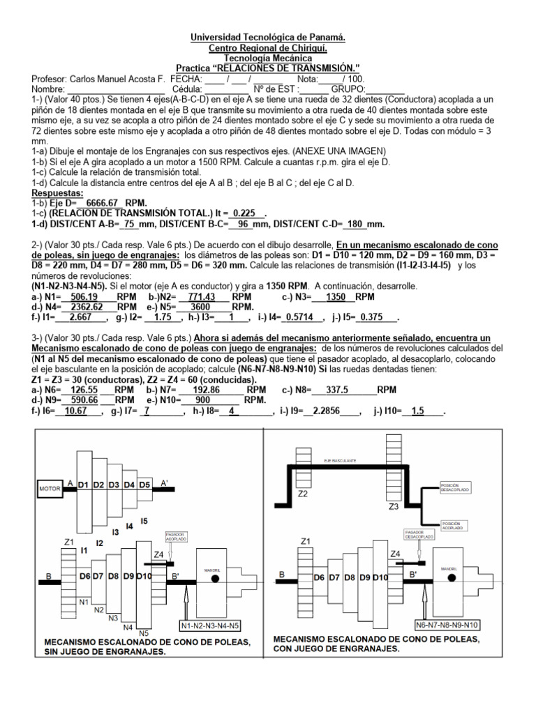Solucion PRT | PDF | Engranaje | Eje