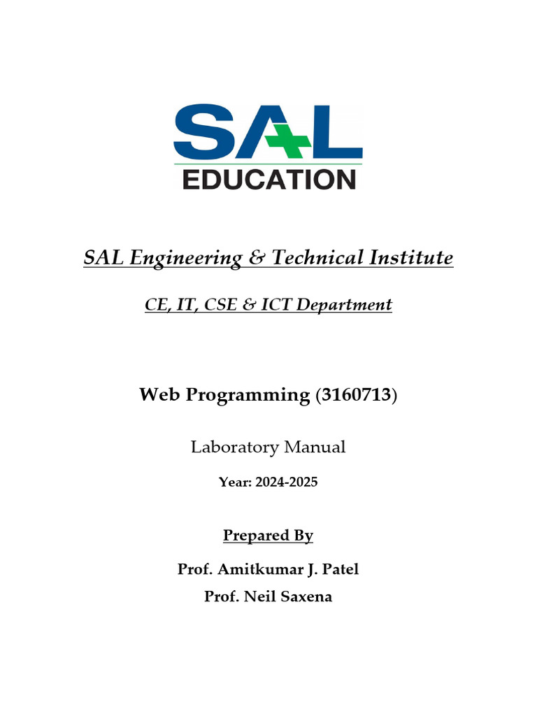 Manual of Web Programming | PDF | Html | Bootstrap (Front End Framework)