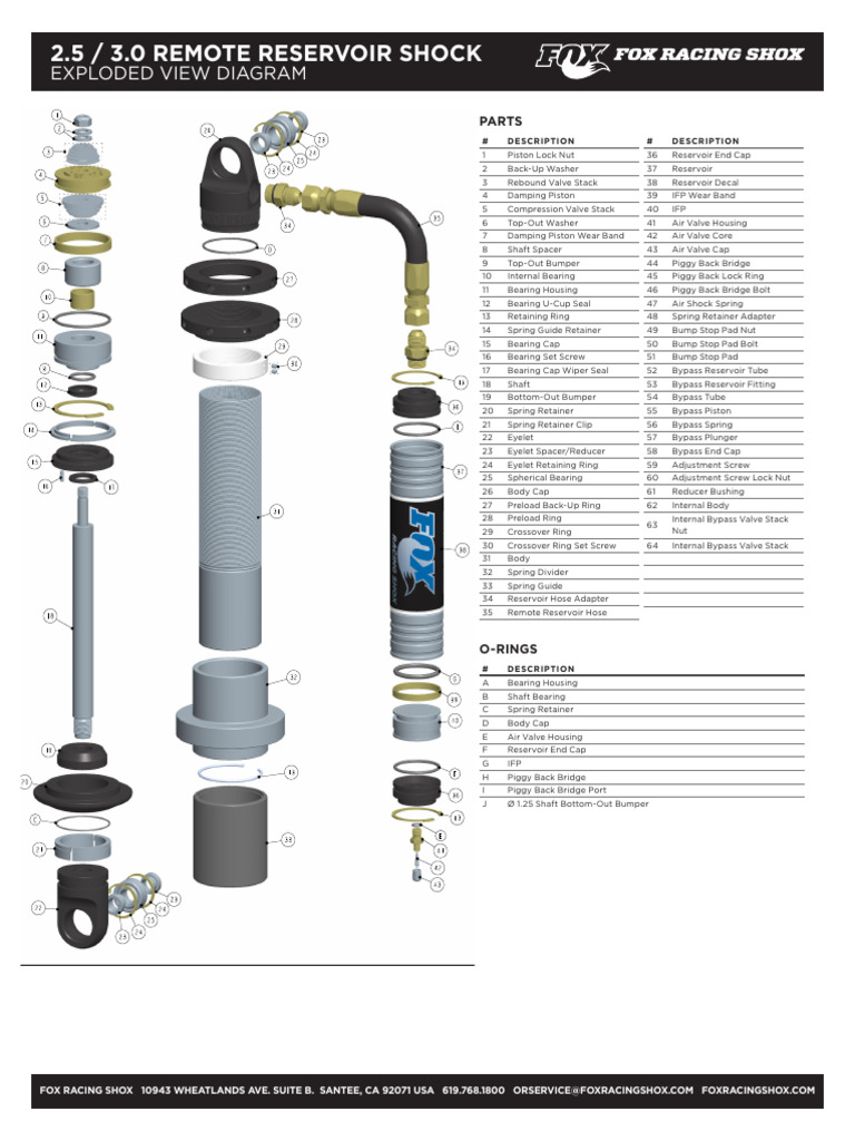 FOX TRUCK 2.5reservoir Exploded A | PDF | Valve | Mechanical Engineering