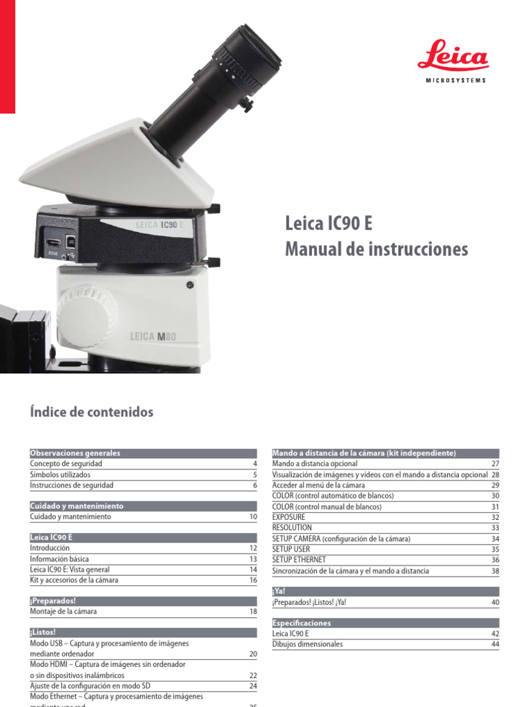 Manual de usuario Leica IC90 E | PDF | USB | Hdmi