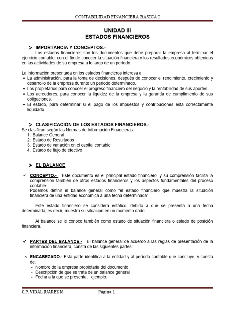El Balance General | PDF | Estado financiero | Contabilidad
