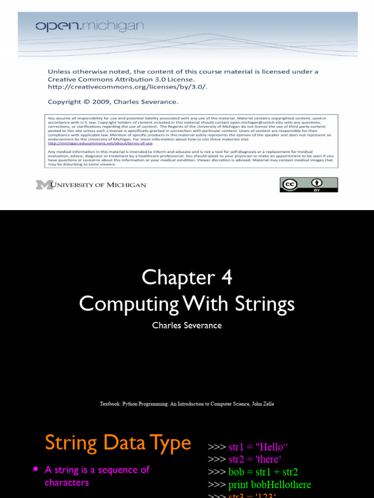 Severance SI502 W09 Week3 ZrtelleCh4 - 0 | PDF | String (Computer Science) | Computer Programming