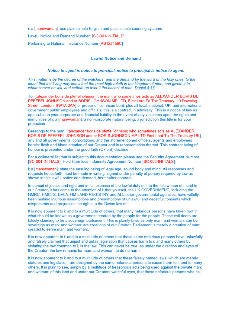 01-LAWFUL NOTICE AND DEMAND 40 Days and 40 Nights | PDF | Law Of The ...