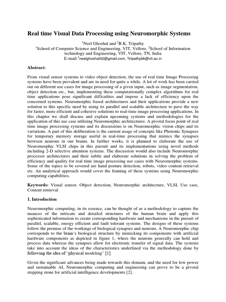 Real Time Visual Data Processing Using Neuromorphic Systems | PDF | Computer Vision | Artificial ...