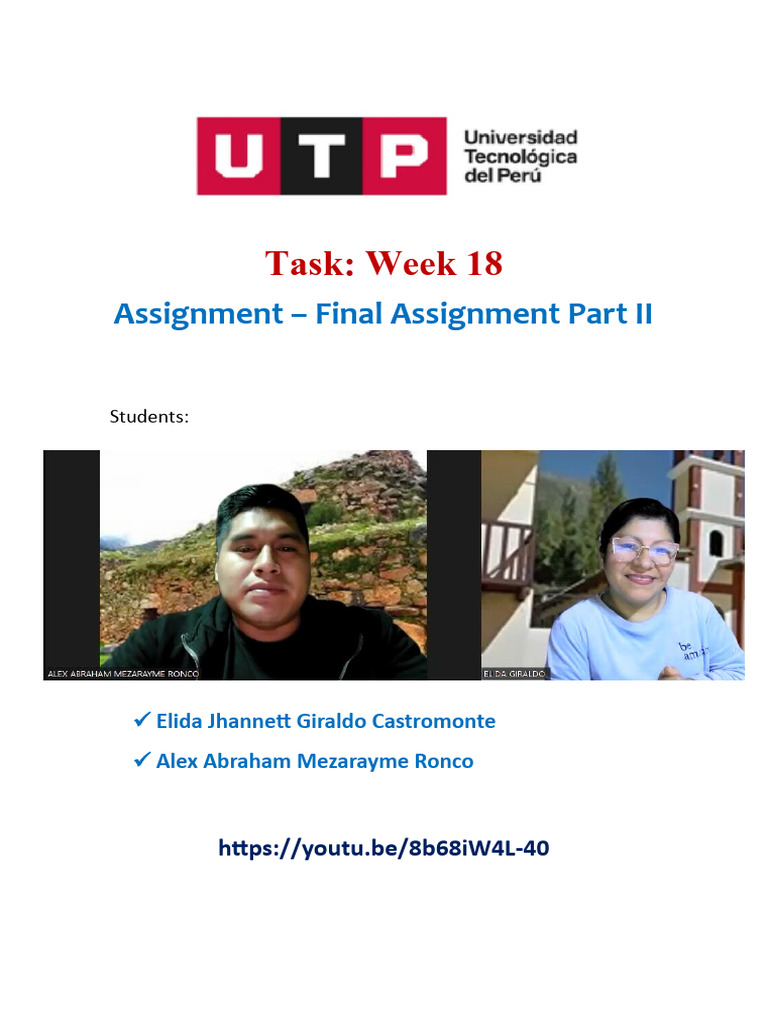 WEEK 18 - Final Assignment Part II - Grupo | PDF