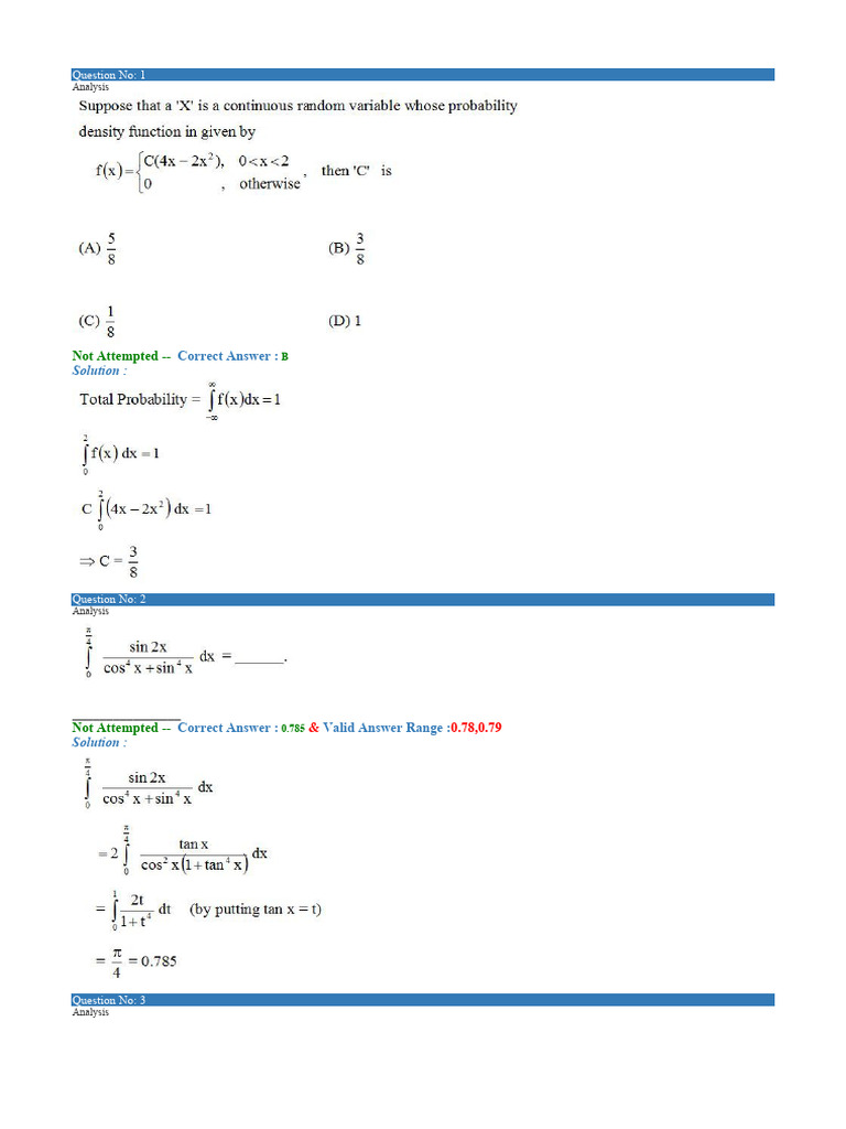 Engineering Mathematics in Subject Wise Grand Tests 1 ST Series | PDF ...