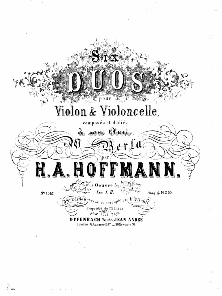 Hoffmann 6duetos Violin&Cello Parte 2 Violino - 240430 - 160130 | PDF