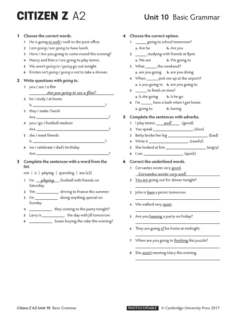 A2 Unit 10 | PDF | Linguistics | Grammar