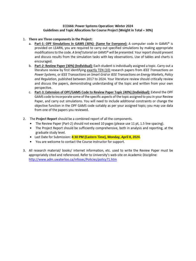 Project Topic Allocations and Guidelines | PDF | Ac Power | Physical Quantities