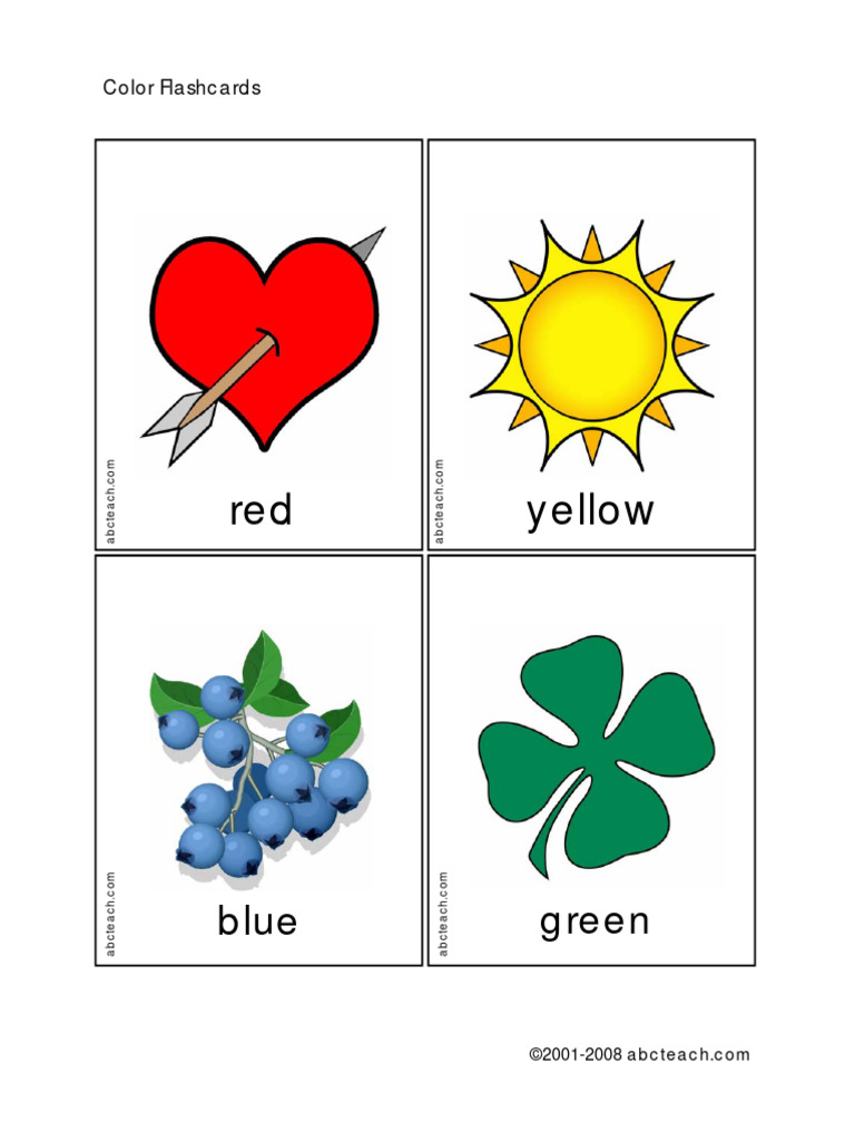 Color Flashcards for Learning Colors | PDF