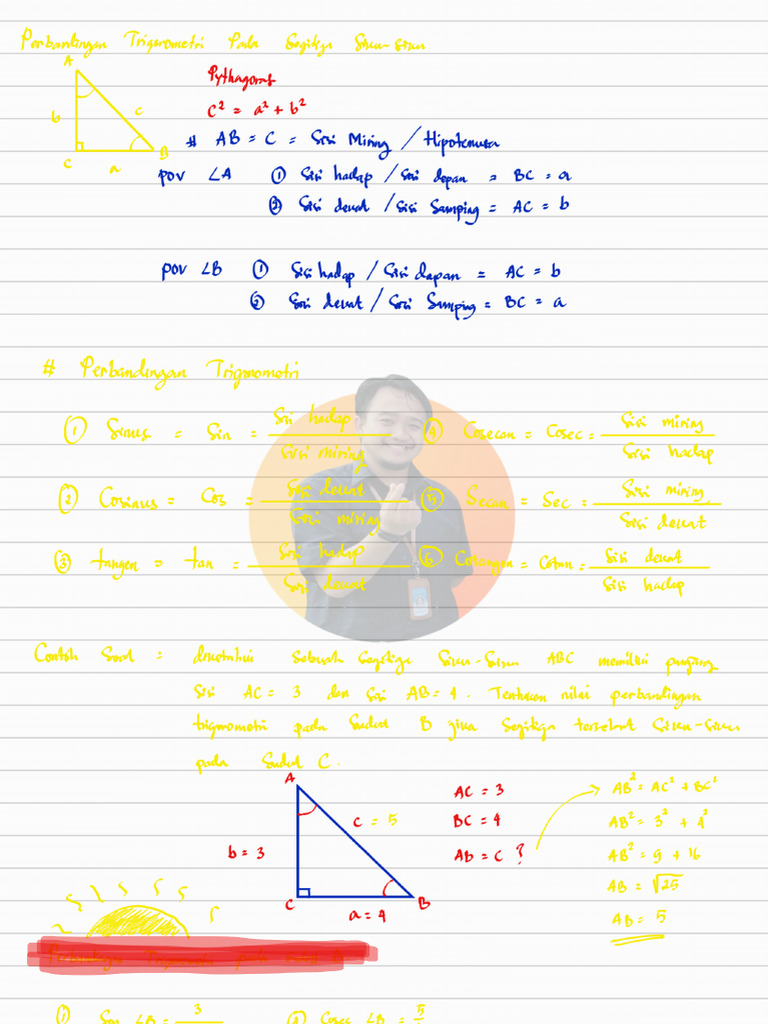 Perbandingan Trigonometri Pada Segitiga Siku-Siku | PDF
