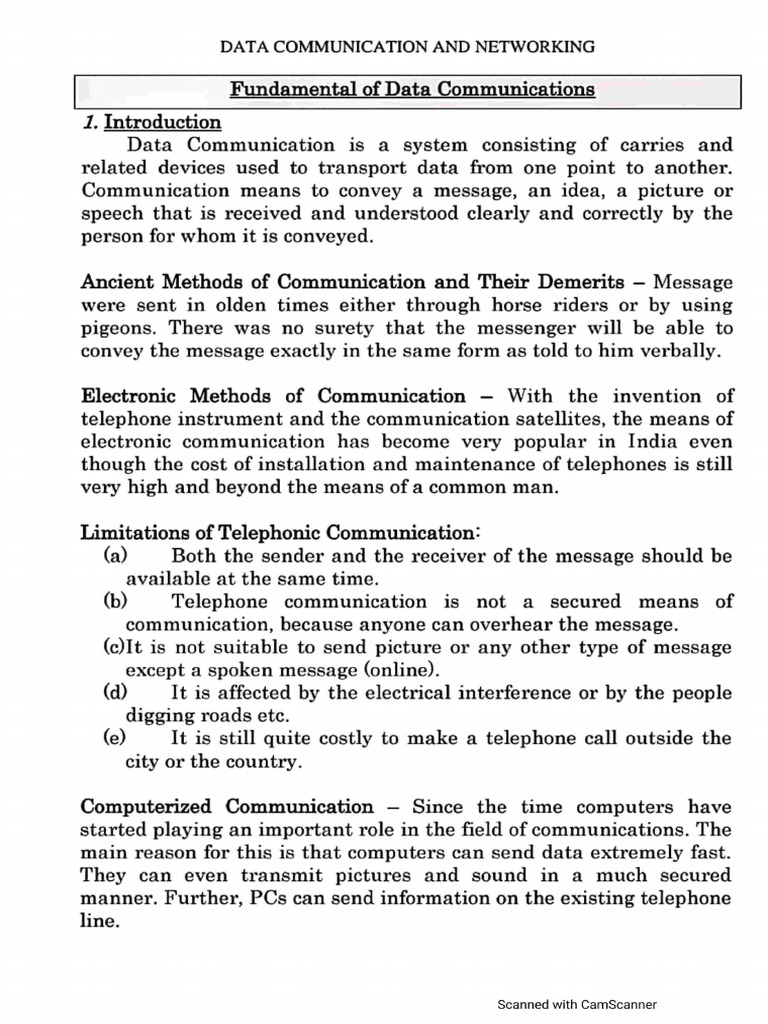 Data Commu & Networking Notes | PDF | Transmission Medium | Modulation