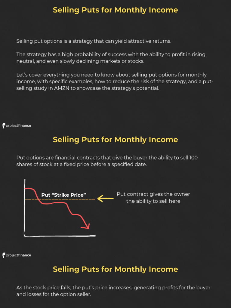 Selling Puts For Monthly Income Explained | PDF | Put Option | Option ...