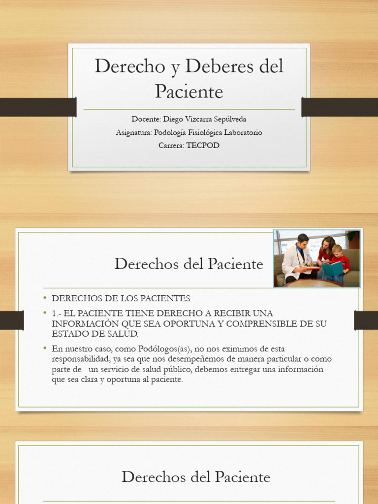 Derecho y Deberes Del Paciente | PDF | Hospital