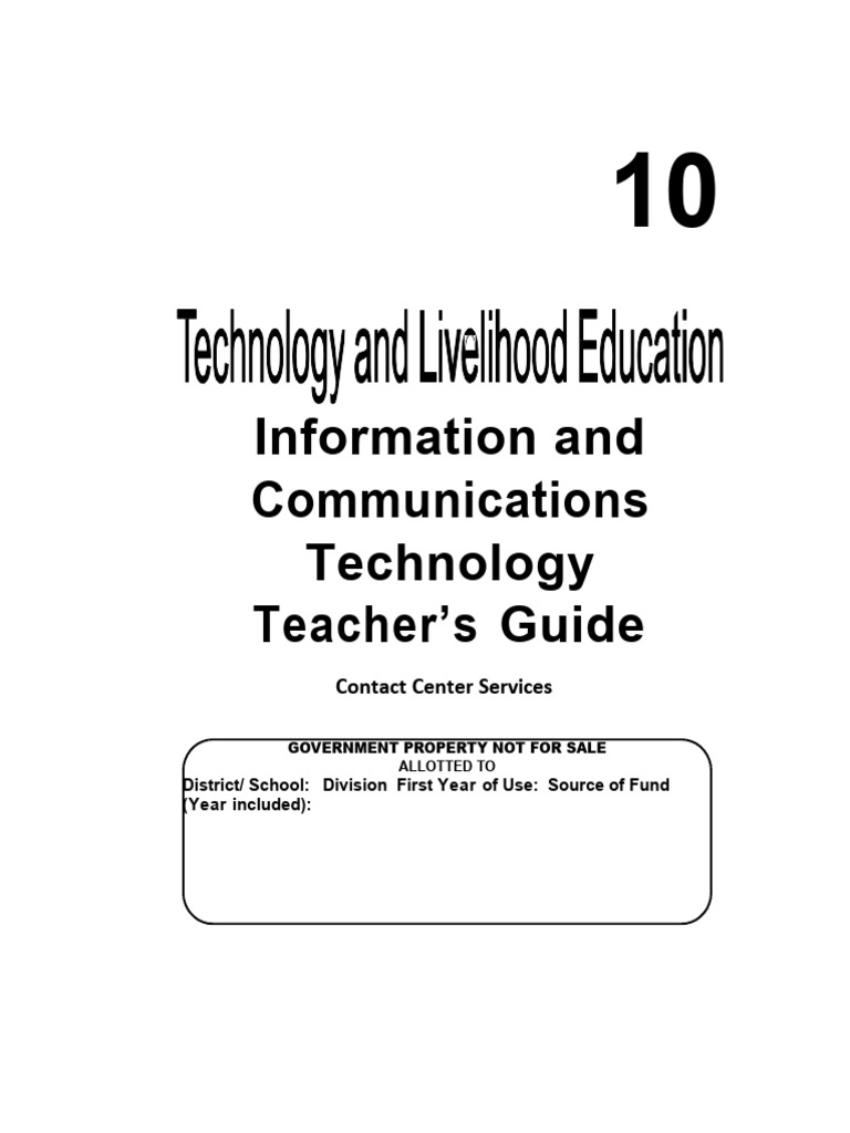 Tle Ict Contact Center Services Grade 10 TG | PDF | Learning ...