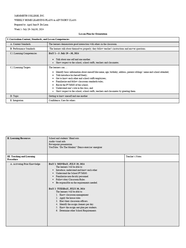 Week 1 Orientation | PDF | Teachers | Learning