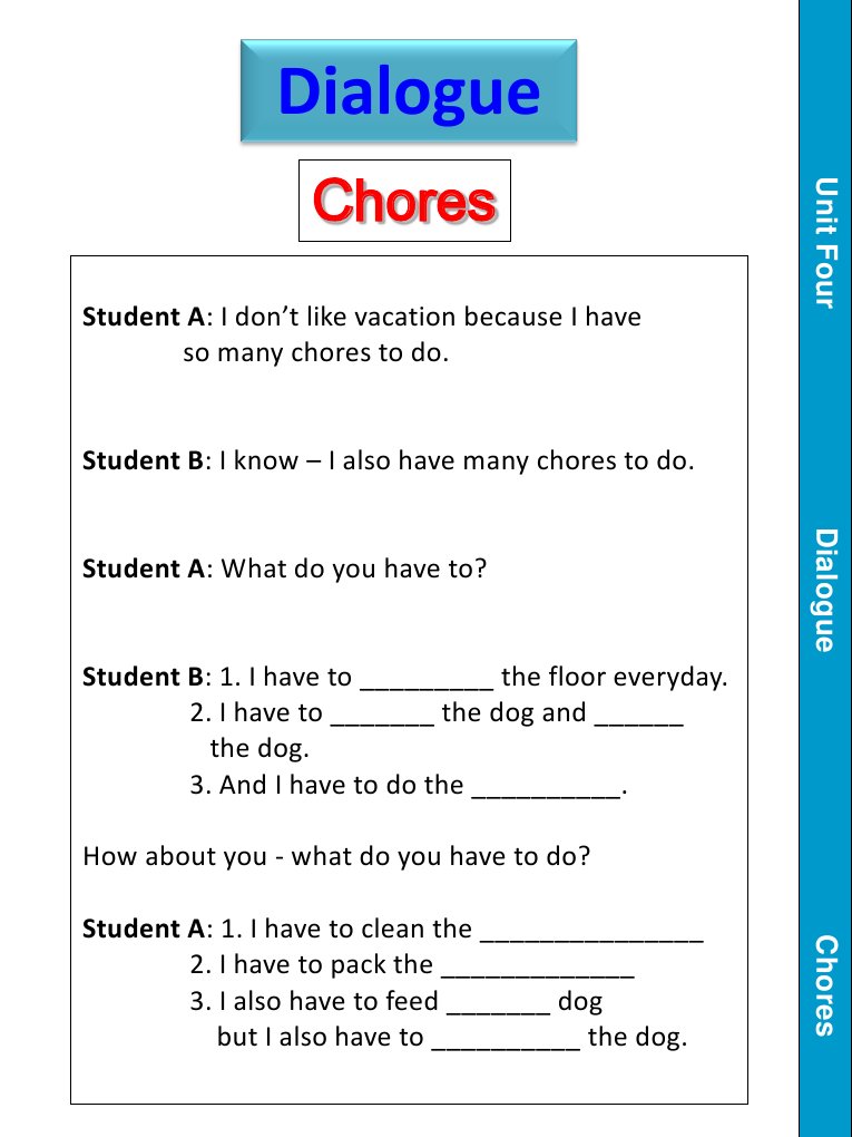 Chores Dialogue | PDF