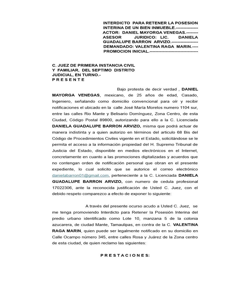 Interdicto para Retener La Posesion | PDF | Política | Ciencias sociales