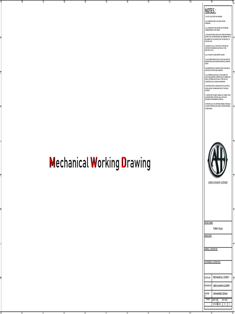Mechanical Working Drawing: Notes | PDF | Concrete | Plaster