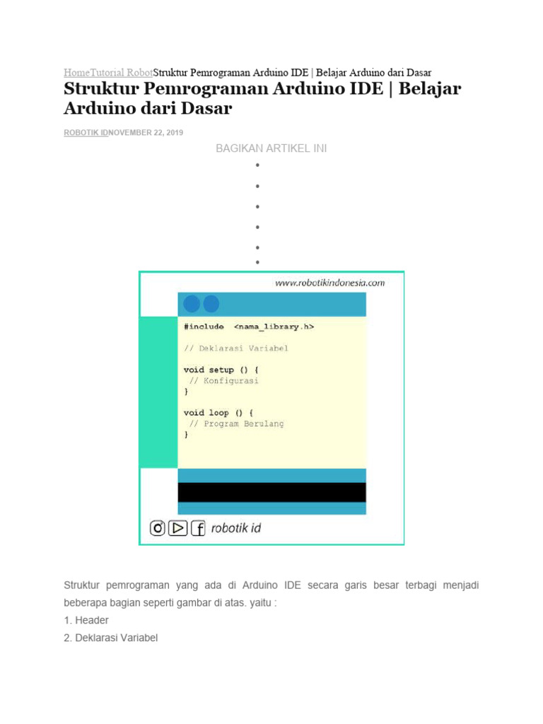 Belajar Struktur Arduino IDE | PDF