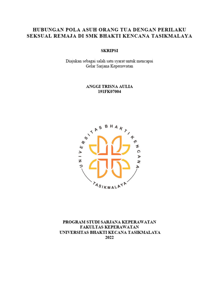 Hubungan Pola Asuh Orang Tua Dengan Perilaku Seksual Remaja Di SMK Bhakti Kencana Tasikmalaya ...