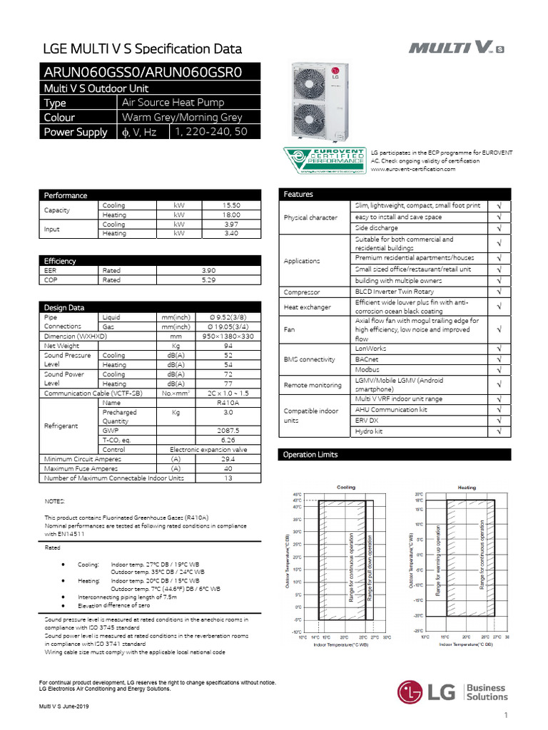 lg-arun060gss5-ac | PDF | Air Conditioning | Heat Pump