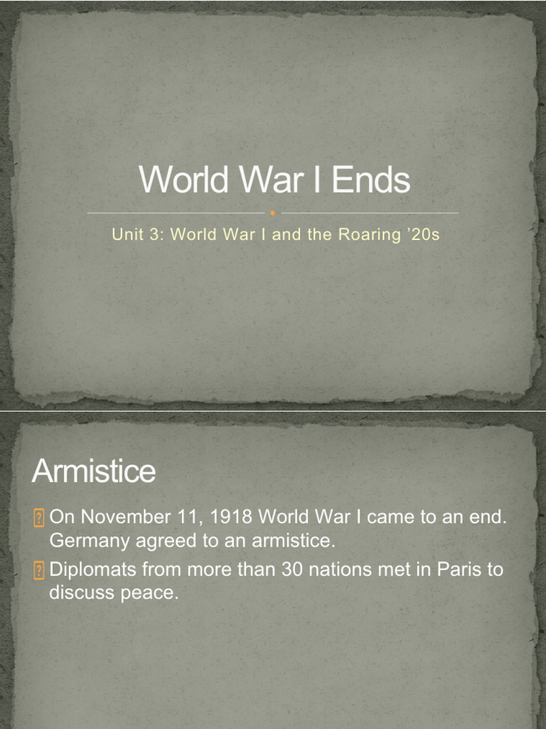 World War I Ends | PDF